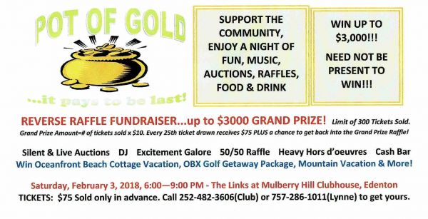 Pot of Gold Reverse Raffle Fundraiser | Edenton Events | Edenton, NC Events